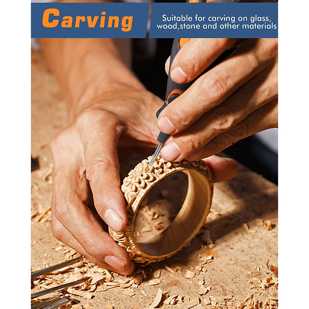 CHILEAD Rotary Tool Accessories Kit, 500 Pcs Accessory Set, 1/8"(3.2mm) Diameter Shanks, Universal Fitment Bits for Easy Cutting, Sanding, Grinding, Sharpening, Carving, Drilling, Polishing, Engraving