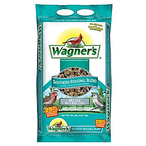 Wagner's 76027 Black Oil Sunflower Wild Bird Food, 25-Pound Bag & 62012 Southern Regional Blend Wild Bird Food, 20-Pound Bag