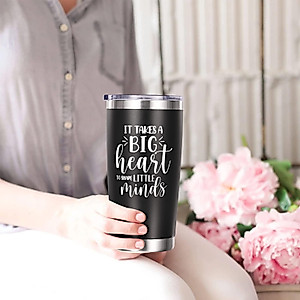 Fimibuke Gifts for Teacher from Students - 20 OZ Tumbler Teachers Day Gifts for Teacher Appreciation Teacher Gift Insulated Cups Big Heart Funny Birthday Present Graduation Gifts Tumbler for Teacher
