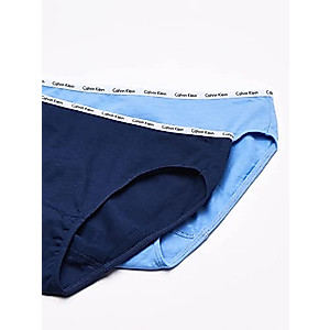 Calvin Klein Women's Cotton Stretch Logo Multipack Bikini Panty, Black/White/Genie/Tender/Coastal, X-Large