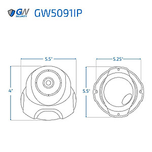 GW Security 5MP IP PoE Outdoor Indoor Microphone Dome Security Camera (GW5091IP)