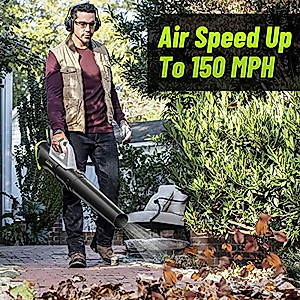 MYTOL Cordless Leaf Blower 150MPH 350CFM, Electric Handheld Leaf Blower with 2 * 20V 2Ah Batteries, Infinitely Variable Speed, Lightweight Axial Powerful Blower for Lawn Care | Patio | Yard | Jobsite