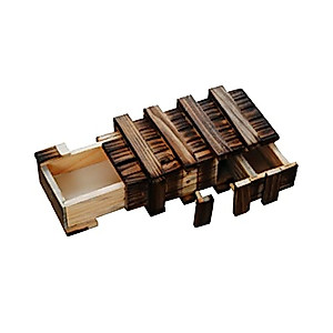 Magic Wooden Box Box Secret Compartment Brain Teaser Box for Adults Extra Secure Secret Drawer.