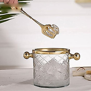 MAYNUO AWJ Handmade Brass Glass Ice Bucket with Ice Clip Dining Table Cooler Wine Wine Rack Ice Bucket Champagne Can Cooler Coolers