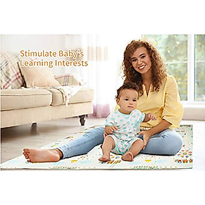 ISFC Waterproof Baby Play Mat - Foldable Non-Toxic Anti-Slip Soft Crawling Mat for Babies, Infants, Kids, Toddlers Outdoor or Indoor Use (Blue, 79X59X0.4 in)