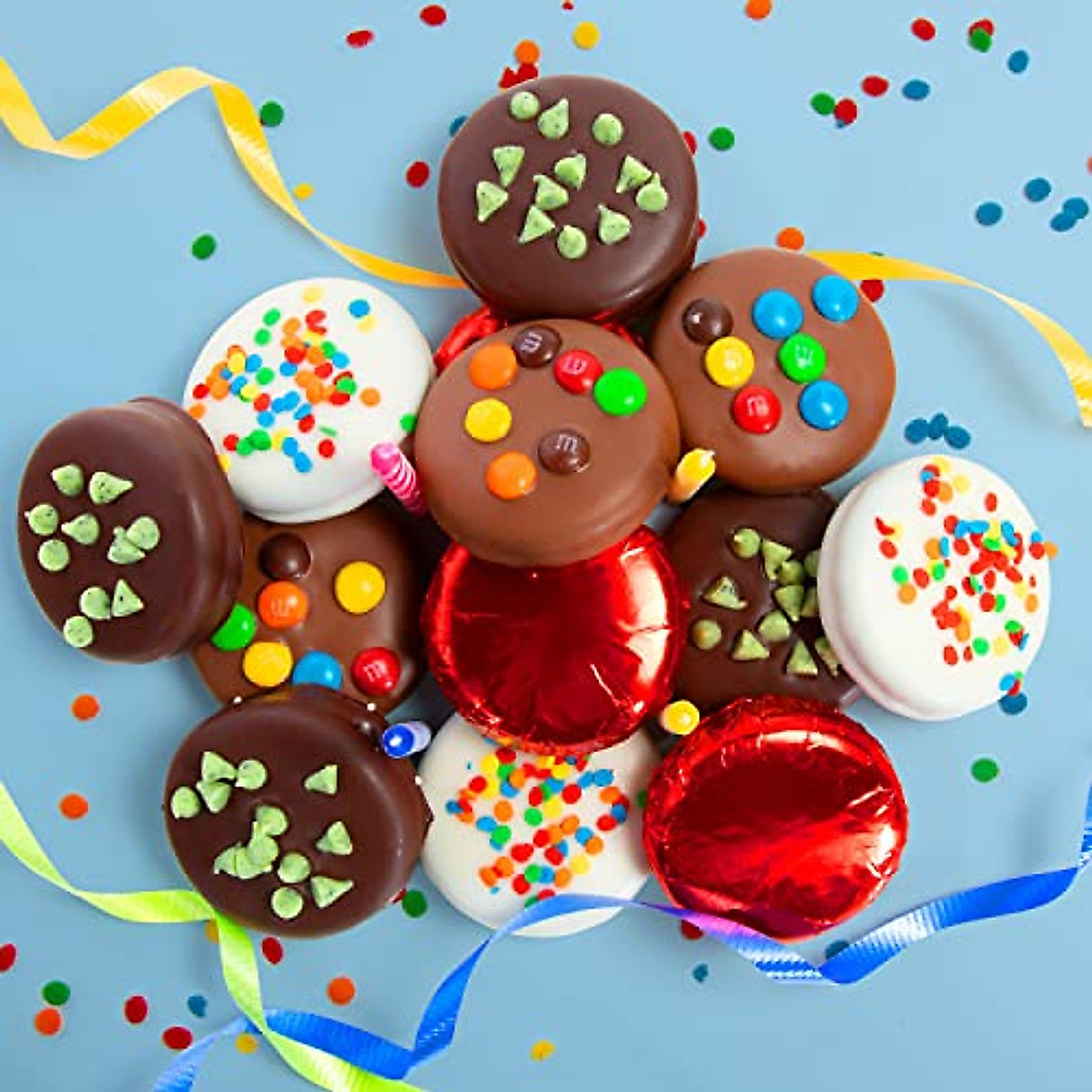 CY Chocolates Birthday Deluxe Chocolatey Covered Oreos 12 Piece Gift Box