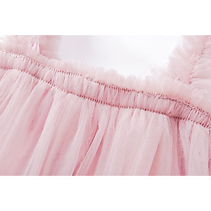 LZH Baby Girls Layered Dress Tulle First Birthday Dresses for Girls Toddler Princess Sleeveless Tutu Dress Pink
