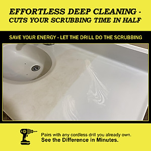 Drill Brush Attachment - Bathroom Surfaces Tub, Shower, Tile and Grout All Purpose Power Scrubber Cleaning Kit –Grout Drill Brush Set – Drill Brushes by Drill Brush Power Scrubber by Useful Products