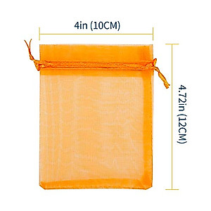 WenTao 100PCS Organza Gift Bags, 4x4.72 Mixed Color Wedding Favor Bags with Drawstring, Premium Candy Jewelry Pouch Party Wrap