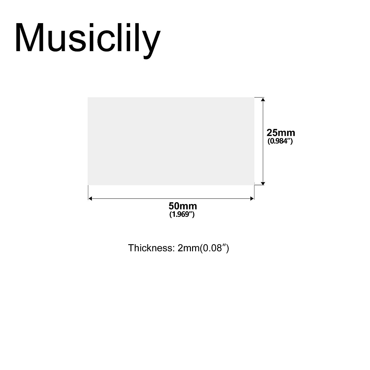 Musiclily Pro Natural Mother of Pearl Guitar Inlay Material Blank Sheet 50x25x2mm, White Pearl