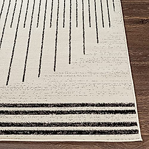 Artistic Weavers Penrod Modern Geometric Area Rug,5' x 7',Black/Ivory