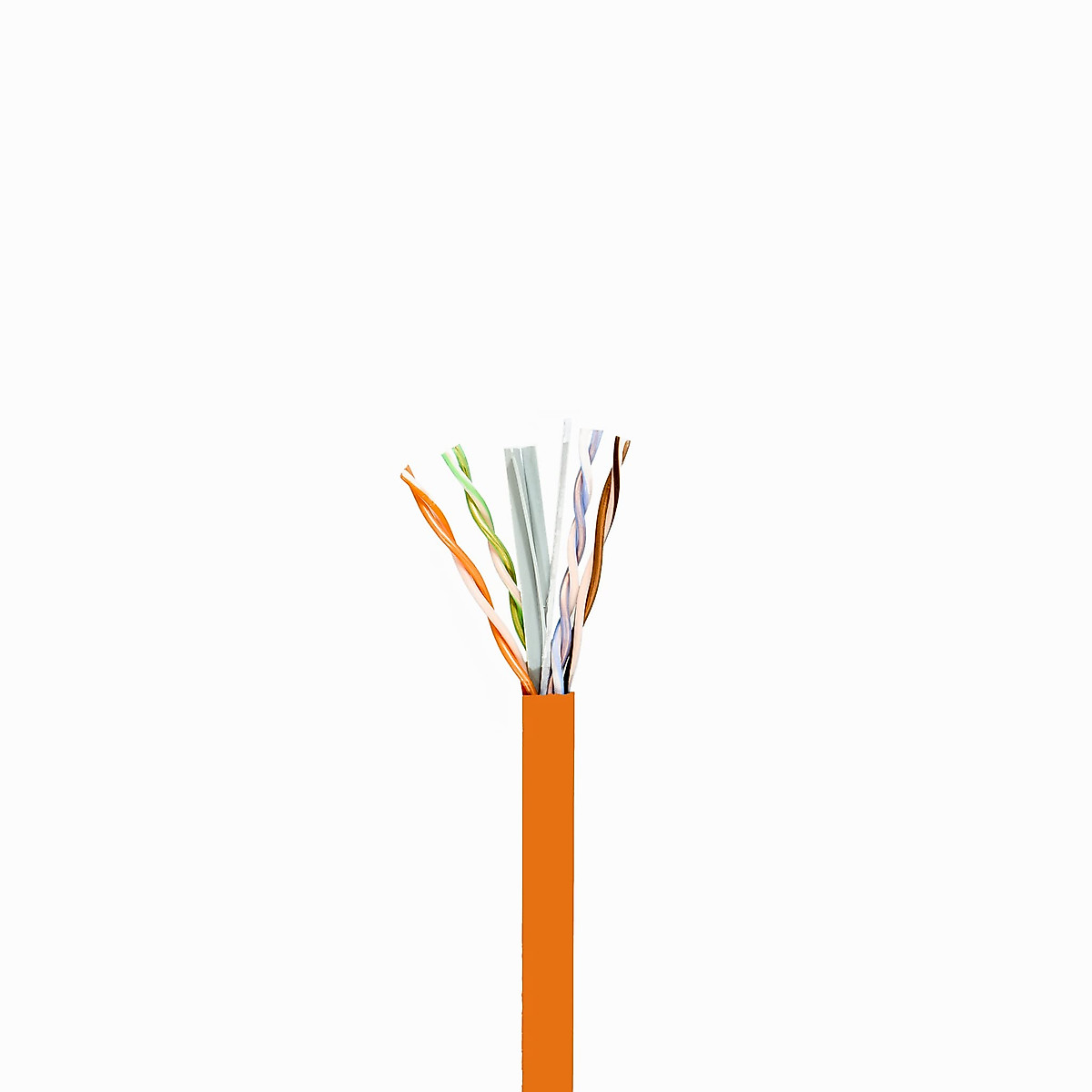 Cat6 Plenum CMP (Cat6e), Ethernet Cable 1000ft, 23AWG UTP, 600MHz, Solid Bare Copper, UL Certified, w/Spline(Noise Reducing Cross Separator), Easy to Pull (Reelex II Box), Bulk Network Cable - Orange