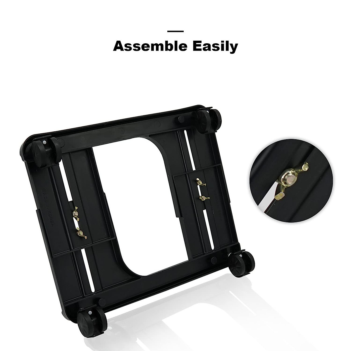 Carrotez [Dstore] Adjustable Desktop Computer Portable CPU Rolling 4 Wheel Stand, CPU Stands for Office, CPU cart for Dorm - Black