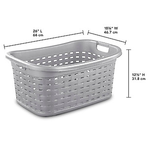 STERILITE 12756A06 Cement Color Weave Laundry Basket, 26"