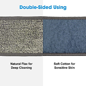 Loofah Back Scrubber, 50 Inch Extra Long Natural Flax Exfoliating Back Scrubber for Shower for Men Women, Deep Clean & Invigorate Your Skin