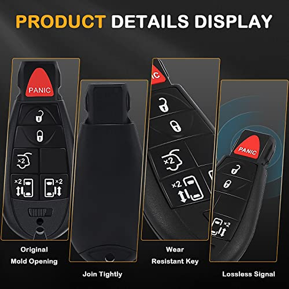 Key Fob Keyless Entry Remote for Chrysler Town & Country for Dodge Grand Caravan for V-olkswagen Routan 2008-2018 M3N5WY783X IYZ-C01C 05026453AC 05026453AD 05026453AE 433MHZ -1Pcs