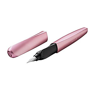 Pelikan Twist Fountain Pen with 1 Ink Cartridge, Medium Nib, Girly Rose, Boxed (806251)