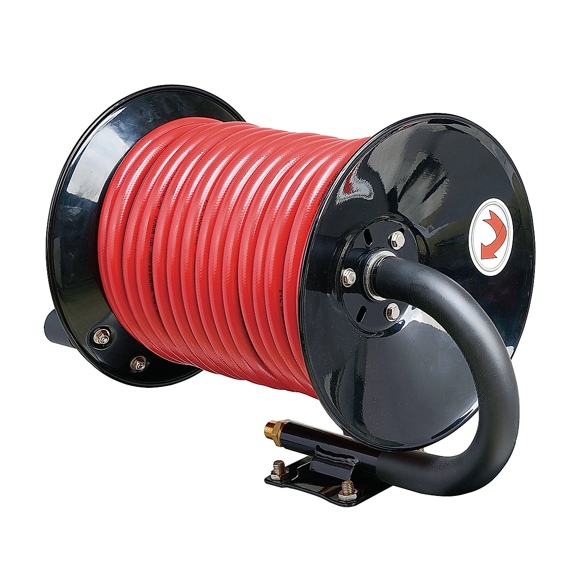 ReelWorks Air Hose Reel Tool Retractable Hand Crank 3/8" Inch x 100' Feet 300 PSI / 20 BAR Heavy Duty Steel Construction (Hose Not Included)