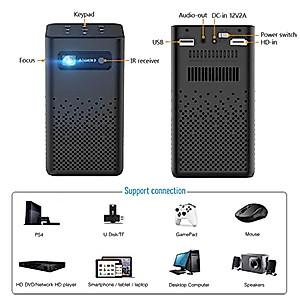 GXBPY P20 Mini Portable Pico Smart WiFi Screenless Tv Led Dlp Projector 4k 1080p for Mobile Phone Smartphone