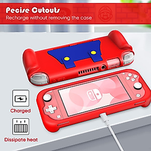 KENOBEE Silicone Case Compatible with Nintendo Switch Lite 2019, Soft Lightweight Ergonomic Grip Protective Cover with Shock-Absorption and Anti-Scratch Design for Switch Lite Console, Red
