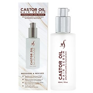 HerStyler Castor Oil Hair Serum - Vitamin E Infused, Heat Protectant, Thickening Formula for Hair Growth and Shine