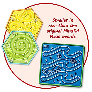 hand2mind Mindful Maze Garden Pack, Finger Labyrinth for Kids, Mindfulness for Kids, Sensory Play Therapy Toys, Calm Down Corner Supplies, Social Emotional Learning Activities (Set of 2)