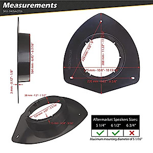 Scosche Compatible with Select 2002 to 2004 Oldsmobile Bravada, 2002 to 2009 Chevrolet Trailblazer & GMC Envoy & 2004 to 2008 Isuzu Ascender 5.25" - 6.5" Speaker Adapters (1 Pair) SAGTE6