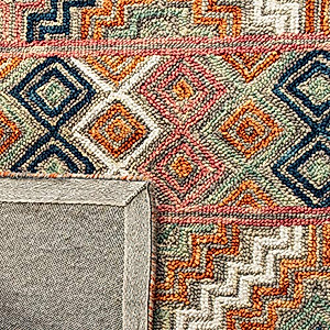 SAFAVIEH Aspen Collection 5' x 8' Orange / Fuchsia APN279P Handmade Boho Wool Area Rug