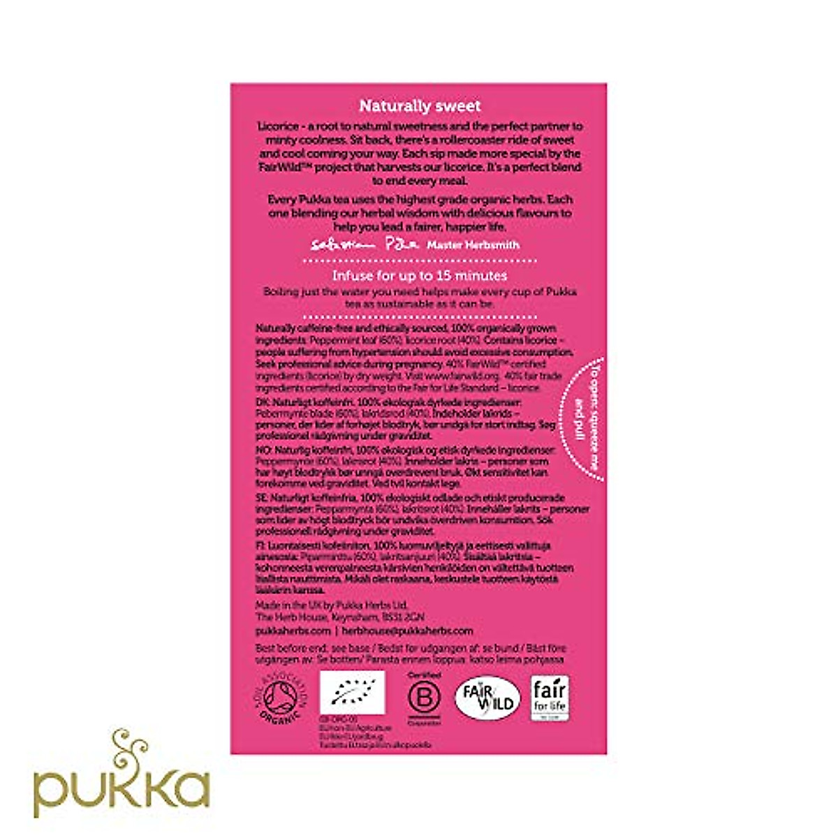 PUKKA Organic Peppermint & Licorice, 20 EA