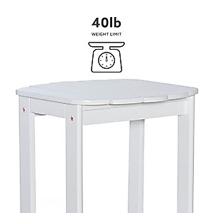 Linon Adirondack, White End Table, 18.5"D x 18.11"W x 18.11"H