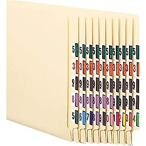 Smead BCCRN Bar-Style Color-Coded Numeric Label, 3, Label Roll, Dark Orange, 500 labels per Roll (67373)