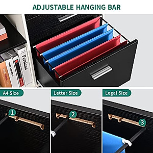 YITAHOME Mobile Wood File Cabinet, 3 Drawer Lateral Filing Cabinet, White