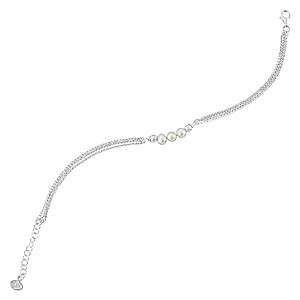 Silpada 'Pearl City' Sterling Silver Freshwater Pearl Chain Bracelet, 7" + 1"