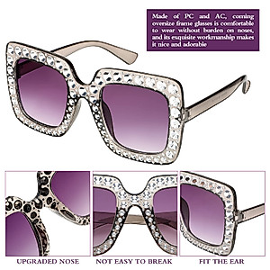 Chumia 20 Pairs Rhinestone Sunglasses Bling Crystal Sunglasses 70s Glitter Disco Glasses Retro Sunglasses for Women Girls(Multicolor)