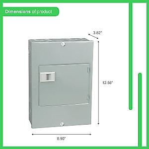 Square D - QO612L100DS QO 100-Amp 6-Space 12-Circuit Indoor Main Lugs Load Center with Surface Mount Cover, Gray