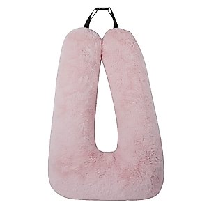 Atablyn Pink Kids Travel Pillows for 3-8 Y/O -Travel Essentials for Kids Road Trip-Soft Cotton Neck Pillows for Airplane,Car Seat,Traveling for Boys/Girls