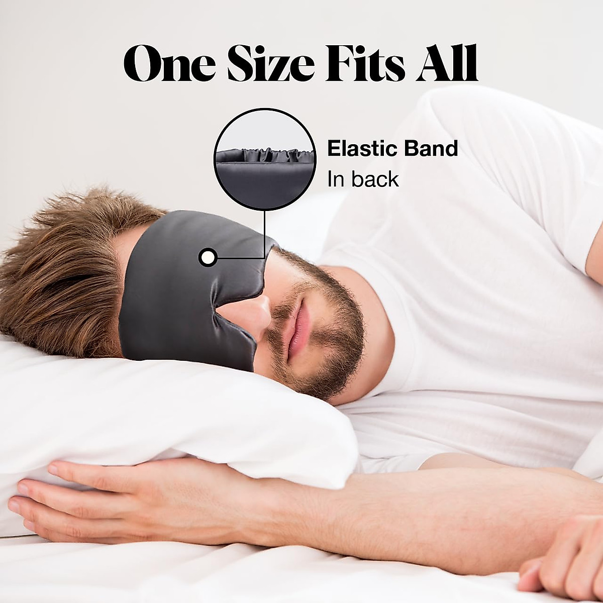Kitsch Satin Sleep Mask - Eye Mask for Sleeping, Softer Than Silk Satin Blindfold and Sleep Masks for Women and Men, Eyemask and Eye Cover for Sleeping Travel Essentials - Charcoal