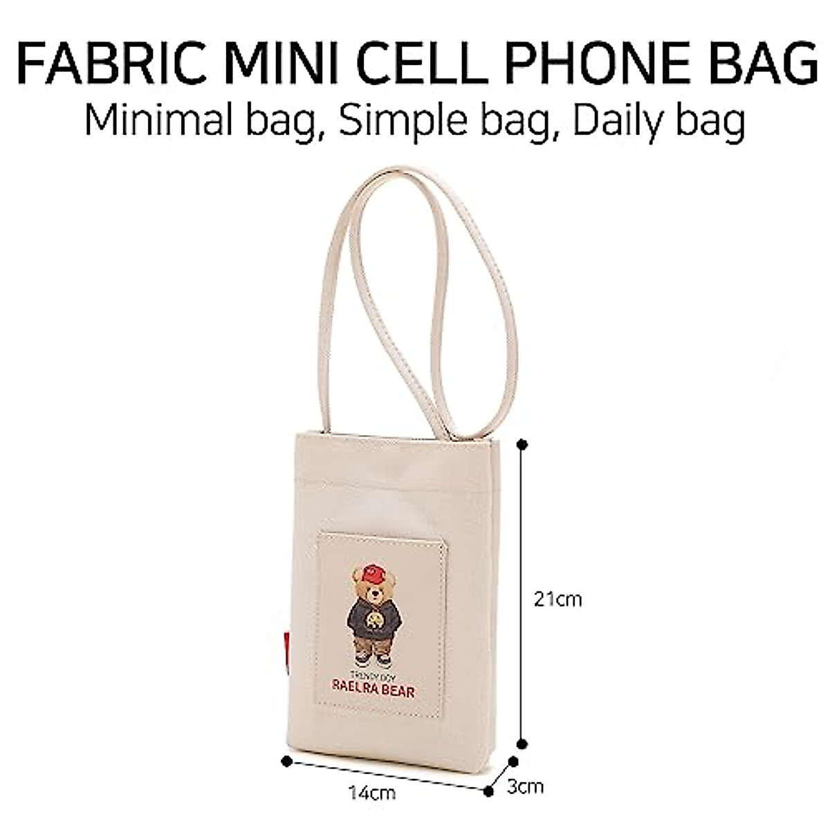 Women Small Crossbody Phone Bag Mini Cell Phone Shoulder Bag Travel Shoulder Purse Tote Bag - Ivory