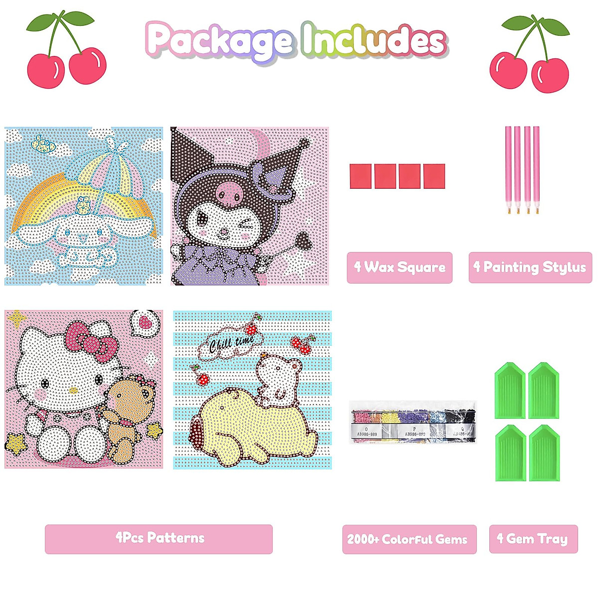 Diamond Art Kits for Kids - 4 Pack Diamond Art Painting Kits - Arts and Crafts for Kids Ages 8-12 - Diamond Art Mosaic Kits - Crafts for Girls 8-12 - GEM Art for 5 6 7 9 10 Year Old Girl Boys Gifts