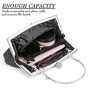 Rhinestone Clutch Bag Hobo Bag Women Shiny Purse Evening Handbag Underarm Shoulder Bags for Dinner Party Wedding(Black)