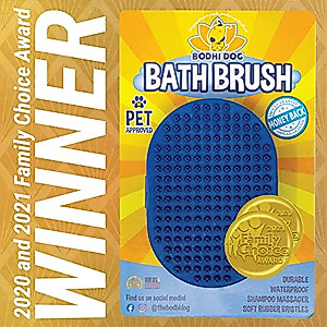 Bodhi Dog New Grooming Pet Shampoo Brush | Soothing Massage Rubber Bristles Curry Comb for Dogs & Cats Washing | Professional Quality