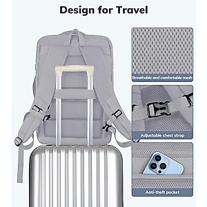 TOTWO Travel Backpack for Men, 45L Large Backpack, Carry On Backpack, Flight Approved Water Resistant Expandable Overnight Hiking Luggage Daypack Suitcase 17 Inch Laptop Bag, Gift for Travelers, Grey