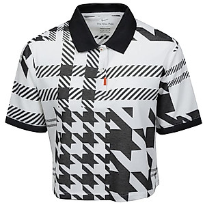 Nike Women's Plaid Golf Polo Shirt (X-Large) White/Black