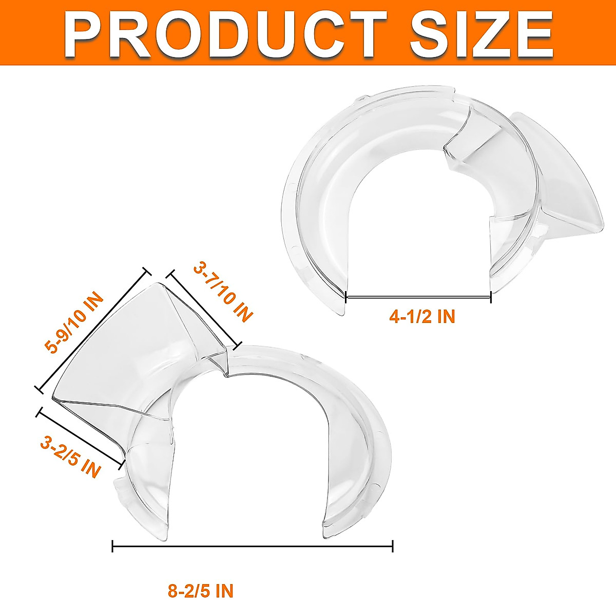 UPGRADED KN1PS Pouring Shield with Snap for W10616906 Mixer Bowl or Brushed Stainless Steel Tilt Head Stand Mixer Bowl, Replace W11312468 W11298367 WPW10616906