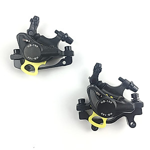 MTB Road HB-100 MTB Road Line Pulling Hydraulic Disc Brake Calipers Front & Rear Mountain Bike Disc Brake E-BIKE Disc Brake (1 Pair Black)