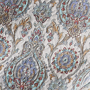 Southshore Fine Living, Inc. Boho Paisley Collection, Premium Quality, Soft, Wrinkle & Fade Resistant, Easy Case, Oversized Quilt Cover Set with 1 Quilt Set and 2 Shams, Full/Queen, Aqua