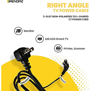Right Angle Power Cord for Printers, 2 Slots Angled Power Cable Compatible with Bose Home Speaker 500