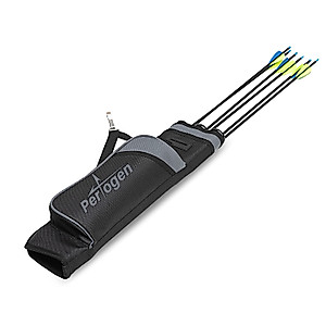 Perogen Flipside 3-Tube Compact Hip Target Quiver Holder for Adults, Target Practicing and Target Shooting (Black)