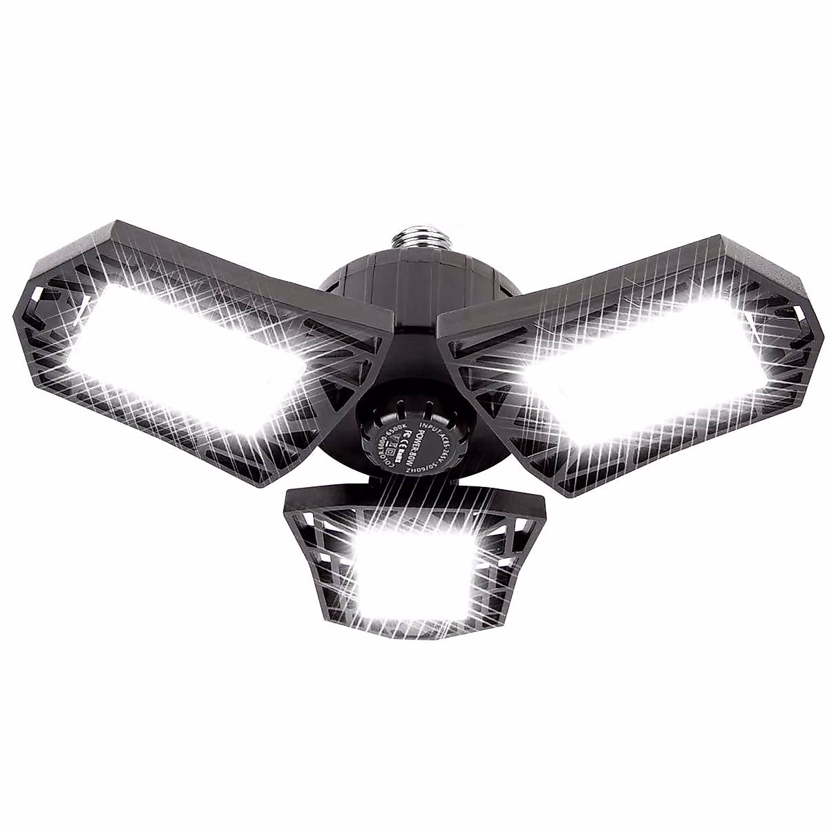 ANYPOWK LED Garage Light - 6000 Lumen 6500K Daylight 60W, Three Leaf Led Garage Ceiling Lights