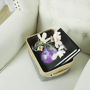 uxcell Collapsible Fabric Storage Basket Bins with Dual Handles, Foldable Toy Bins for Laundry Clothes Storage, Home Organizer for Bedroom Office Closet Shelves Gray Small